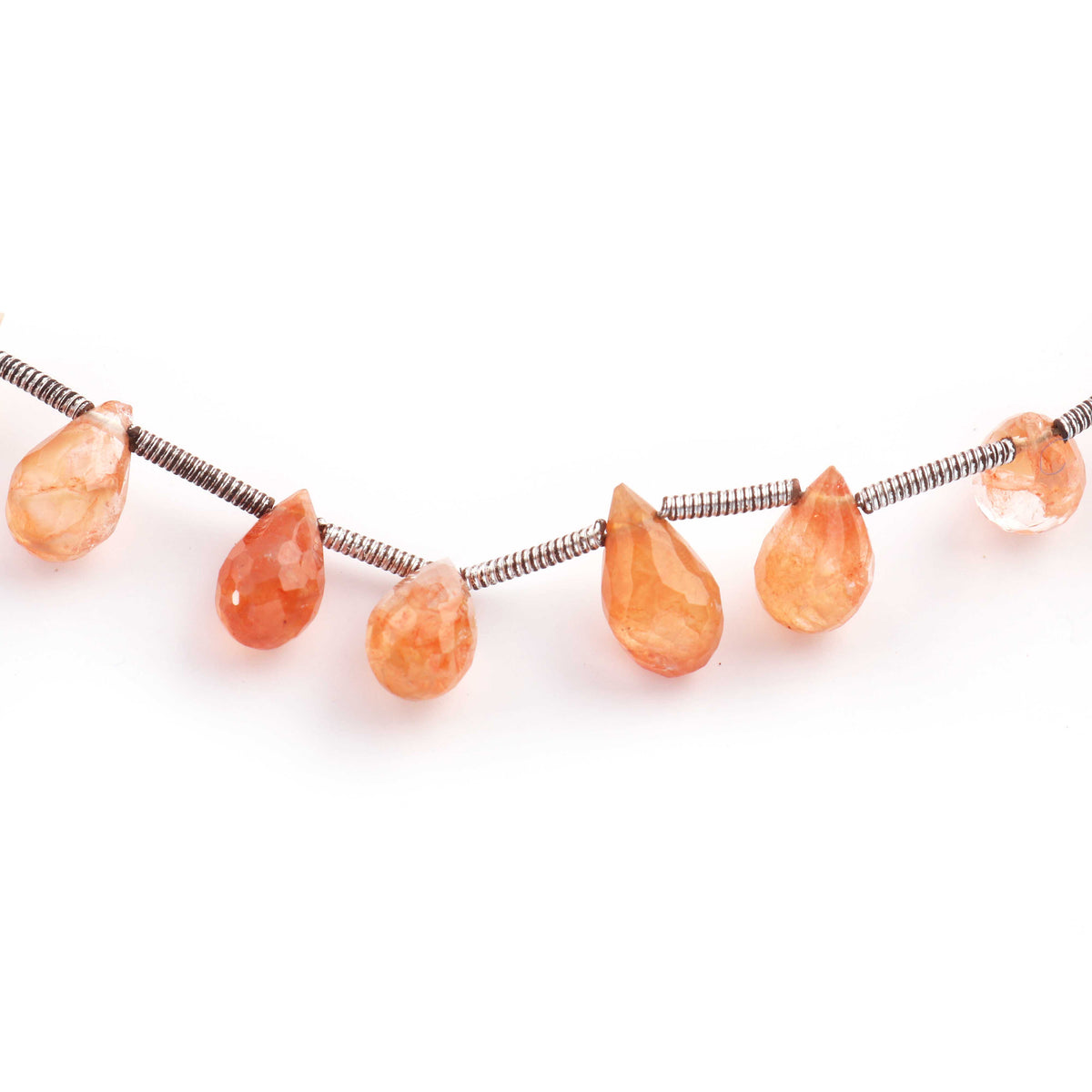 1 Strand Orange Rutile Faceted Briolettes -Tear Shape Briolettes ...