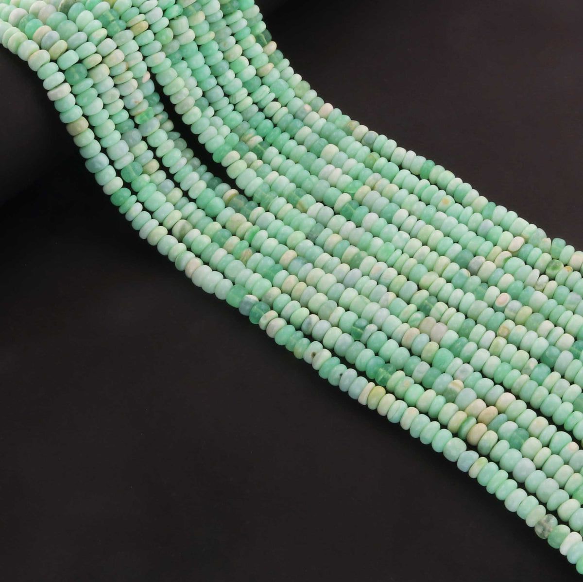 1 Strand Green Opal Smooth Rondelles - Opal Plain Rondelles - 5mm -13 ...