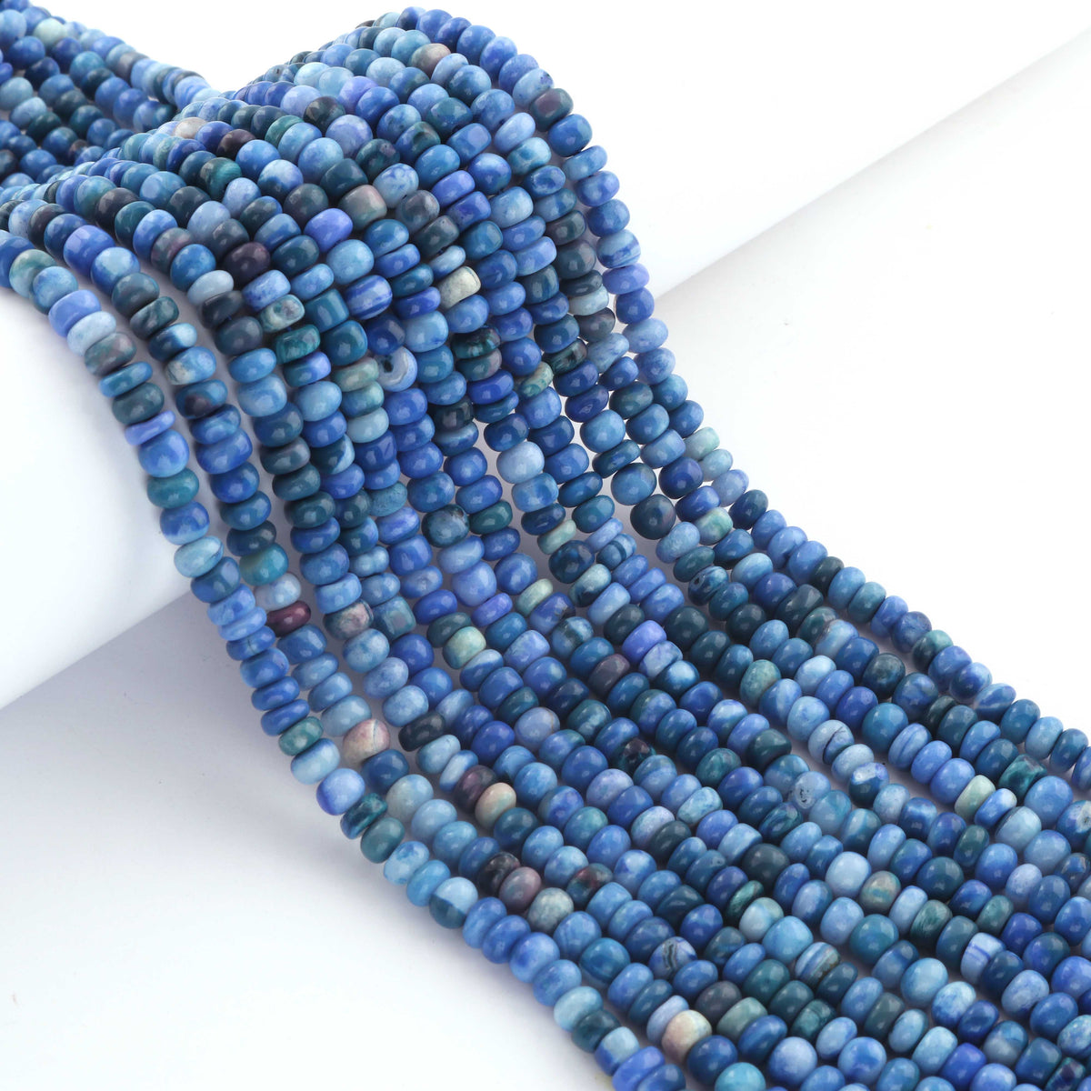 1 Strand Amazing Shaded Dark Blue Opal Smooth Rondelle Shape Beads ...