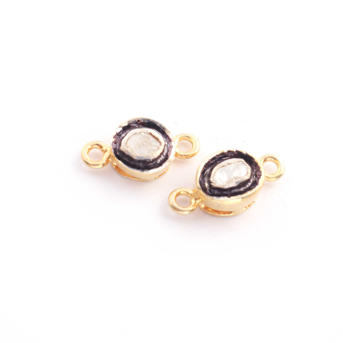 1 Pc Pave Diamond Center In Rose Cut Diamond Connector - 925 Sterling ...
