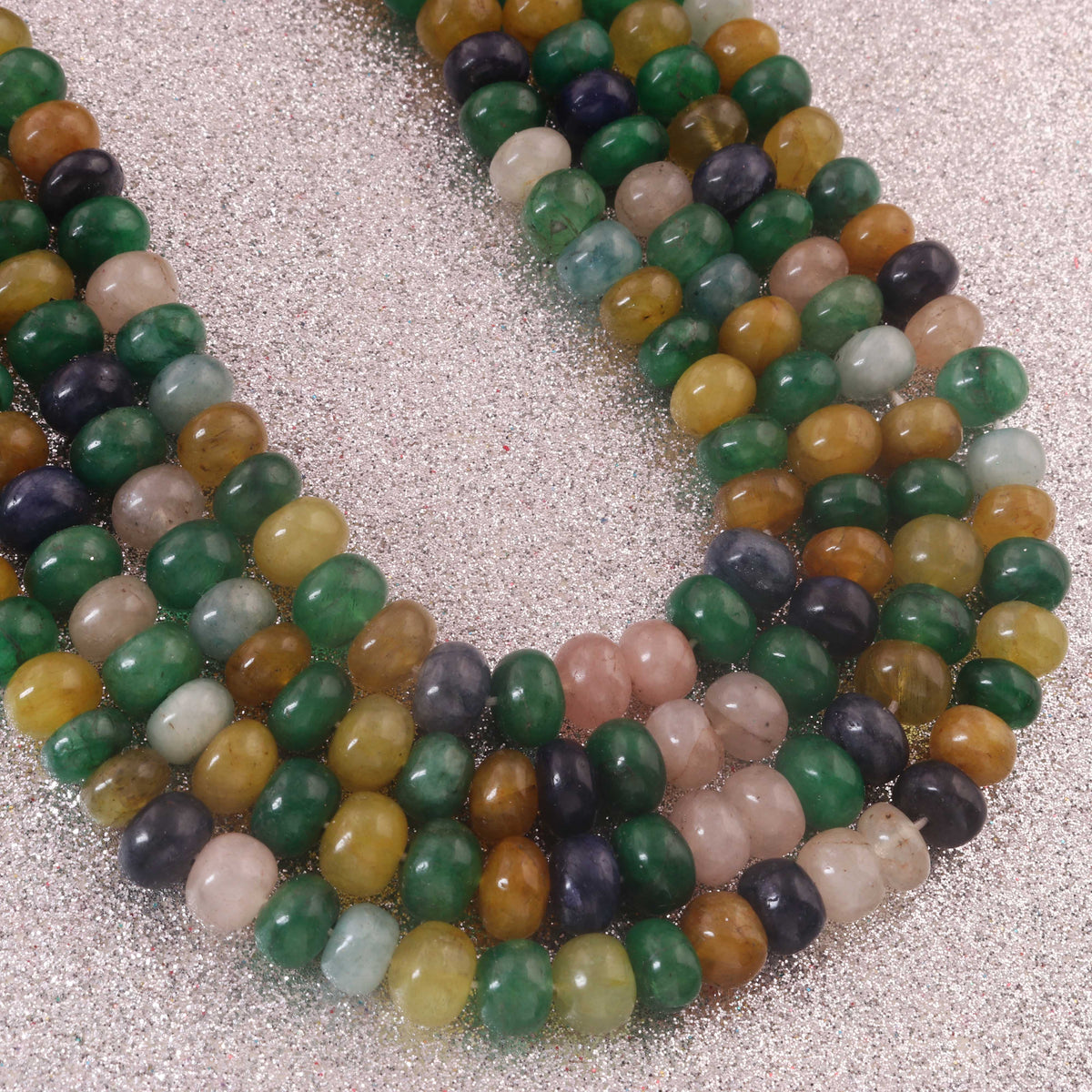 1 Long Strand Amazing Multi Color Opal Smooth Rondelles Shape Beads ...