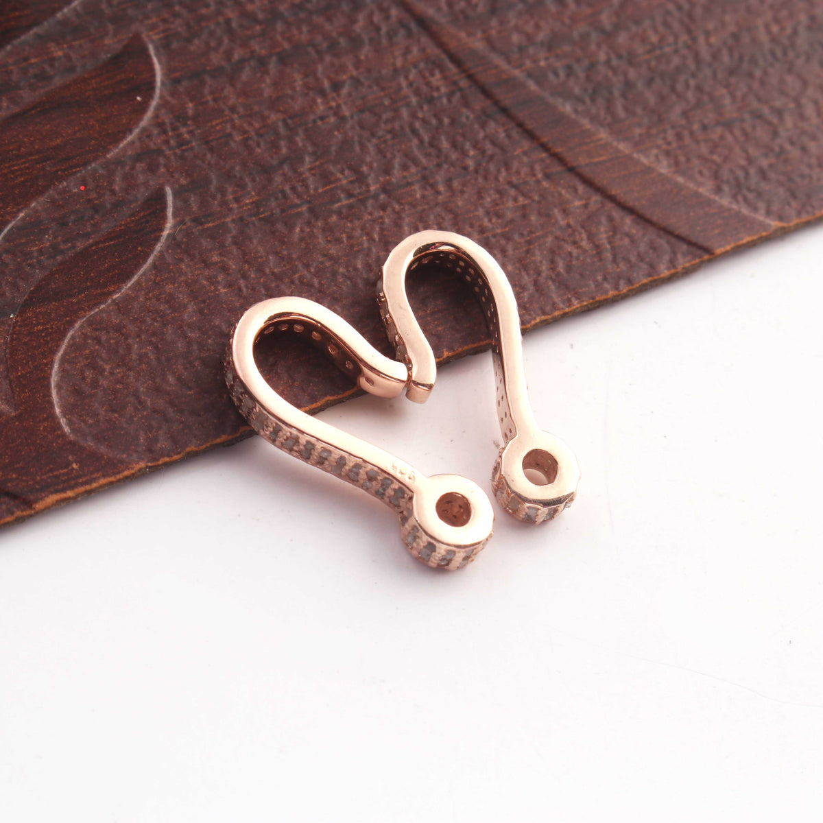 1 Pc Pave Diamond Shelton Hook 925 Sterling Silver,Yellow & Rose Gold ...